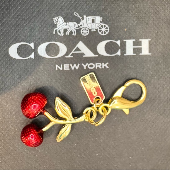 Coach | Jewelry | Coach Cherry Charm Keychain Red And Gold With Lobster ...
